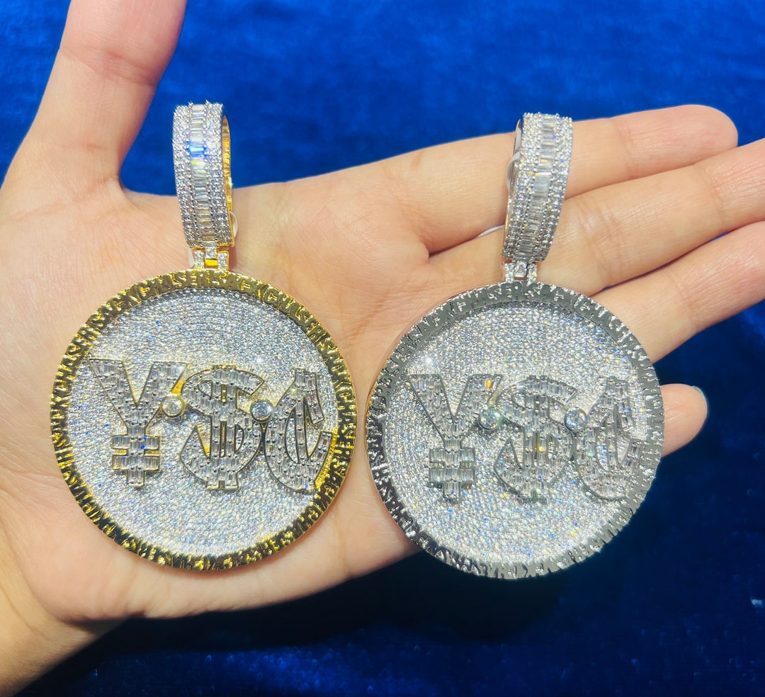 14k Gold Finish YSC Hip Hop Simulated Diamond Pendant W/ Rope Chain - Etsy