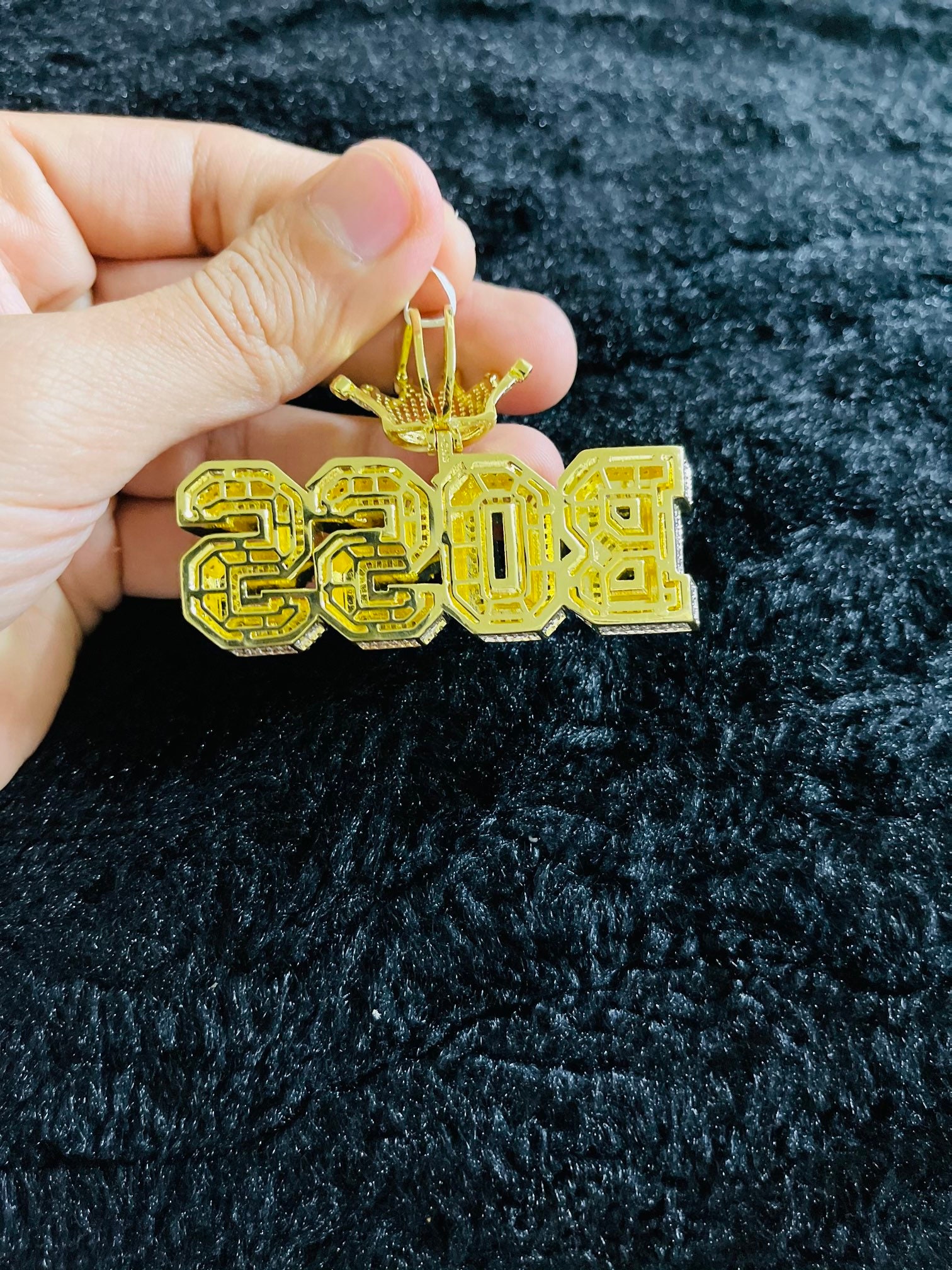 14k Gold Finish Boss With Crown Tricolor Hip Hop Simulated - Etsy