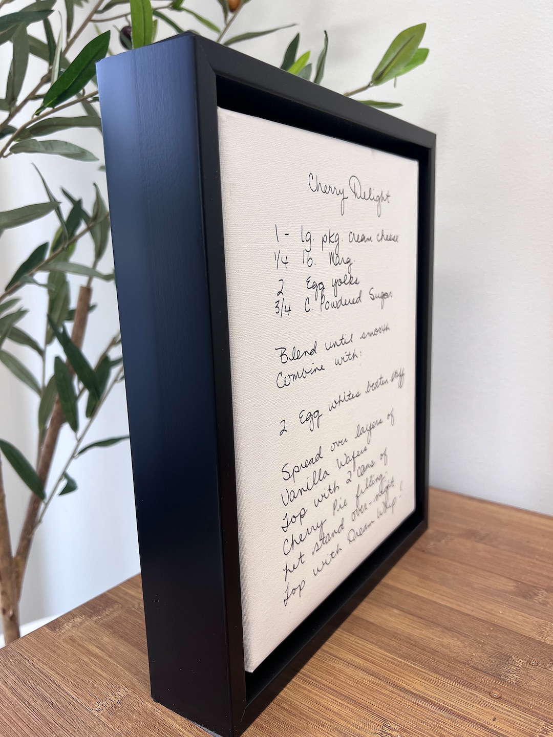 Handwritten Recipe Gift Handwritten Recipe Canvas Framed - Etsy