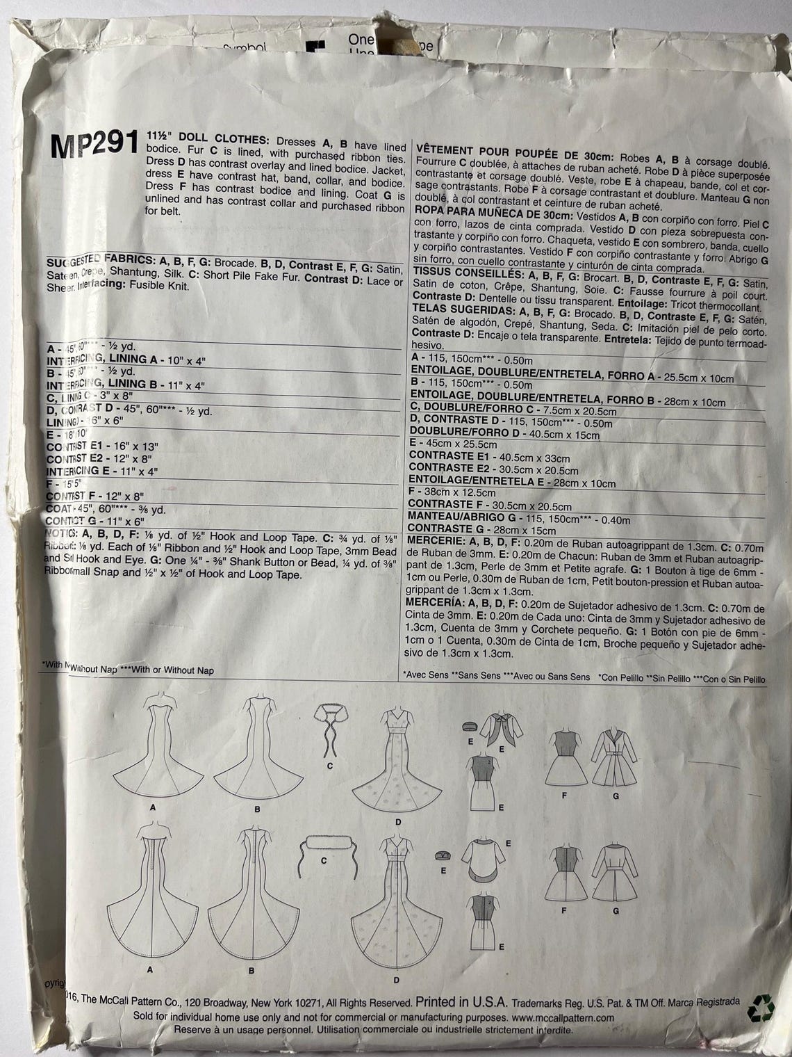 Doll Ball Gown Sewing Pattern for 11 1/2 Inch Dolls - Etsy