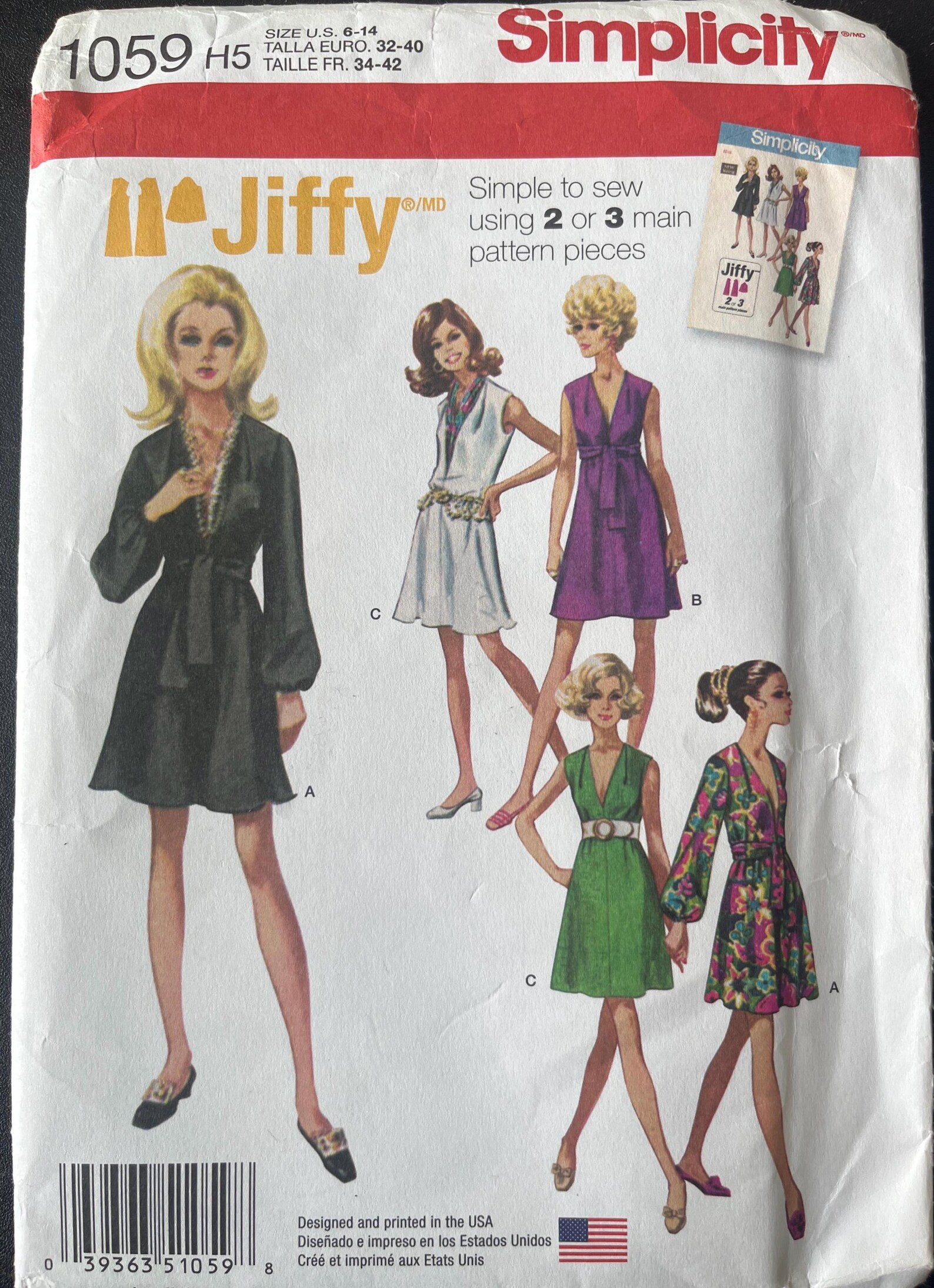 Simplicity 1059 Dress Sewing Pattern Vintage Reprint Sewing Pattern ...