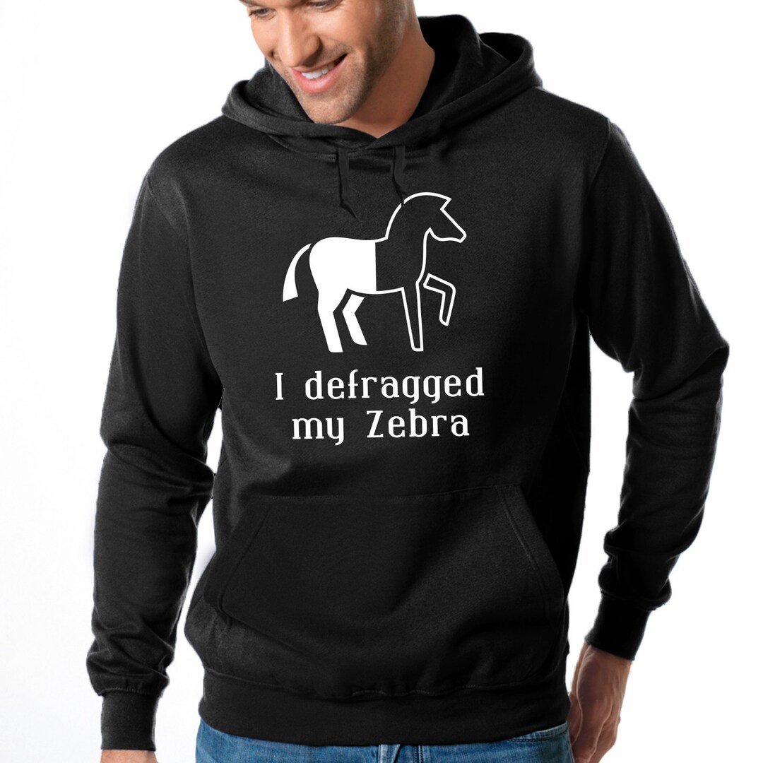 I Defragged My Zebra Geek Gamer Nerd Leisure Sayings Comedy Fun Funny ...