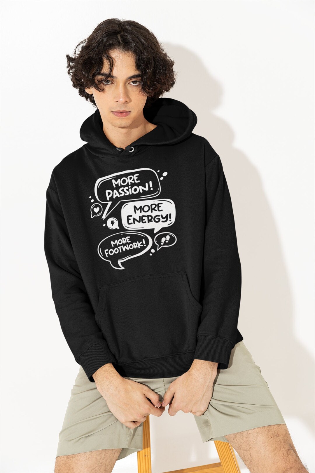 Hoodie More Passion More Energy More Footwork Meme Unisex Men's - Etsy
