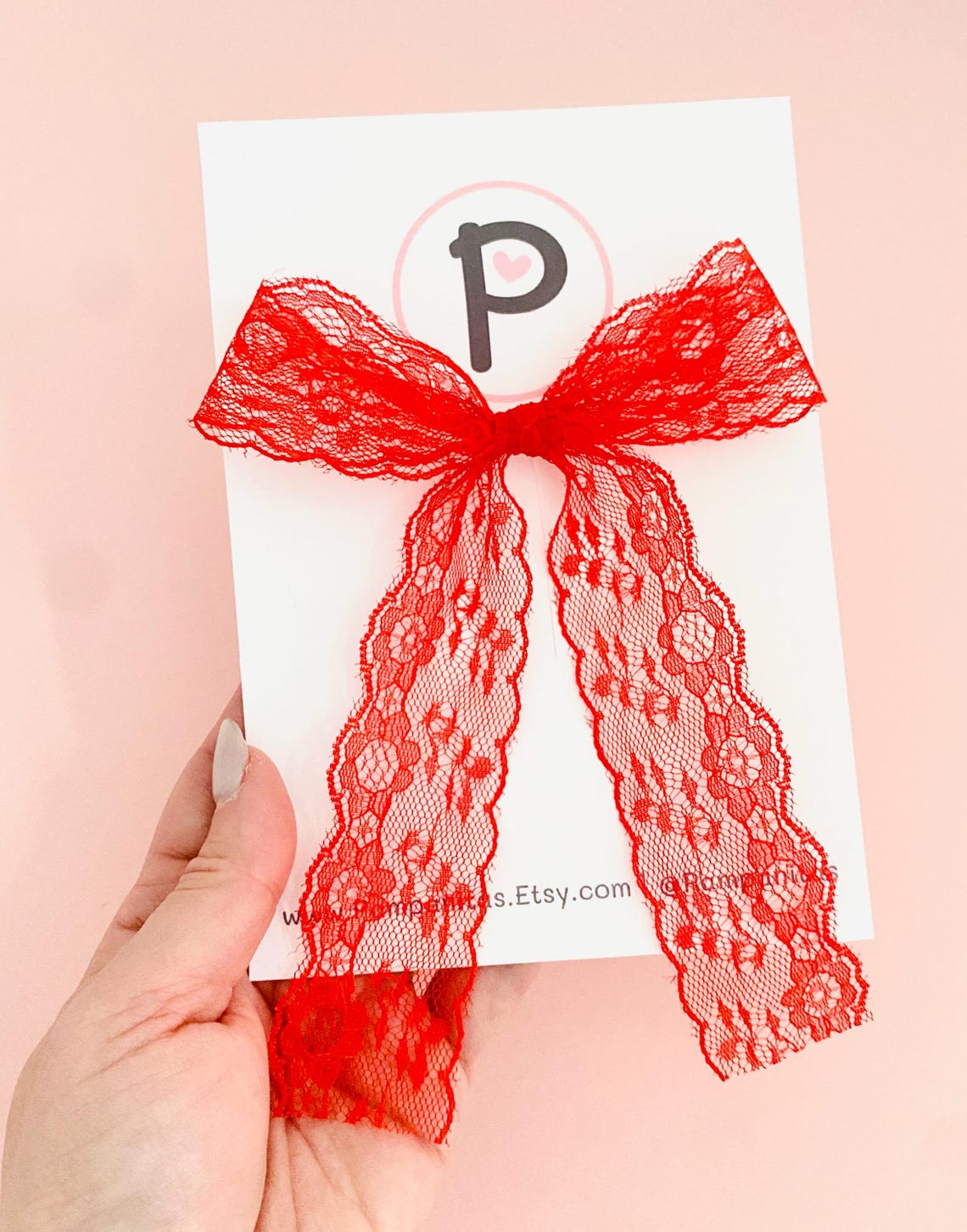 Red Lace Bow: Oversized Coquette Hair Clip - Etsy