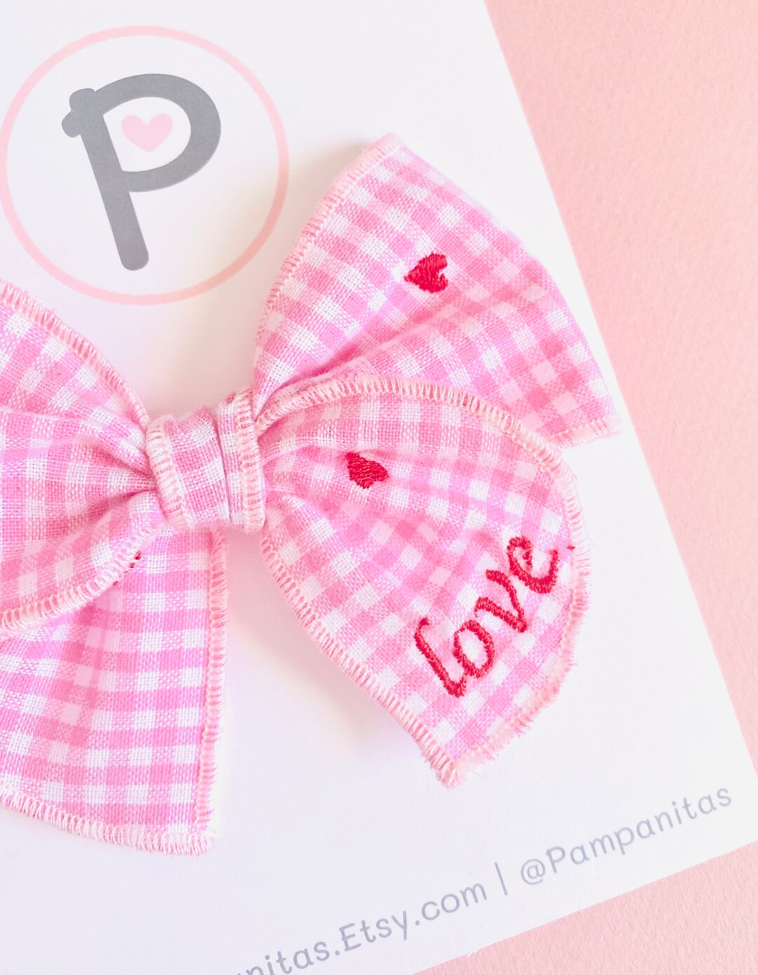 Embroidery Bows, Embroidered Bows, Custom Bows, Valentine Embroidered ...