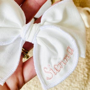 Personalized Name, Custom Name, Embroidered Bows, Baby Bows, Newborn ...