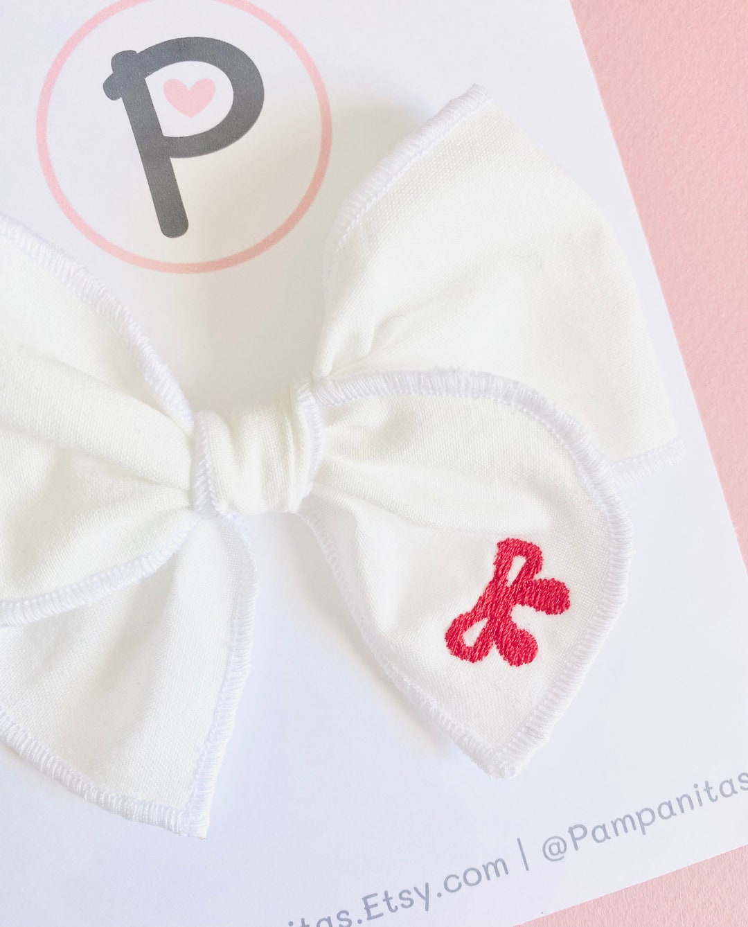 Embroidered Bows, Custom Bows, Embroidery Bows, Valentine Embroidered ...