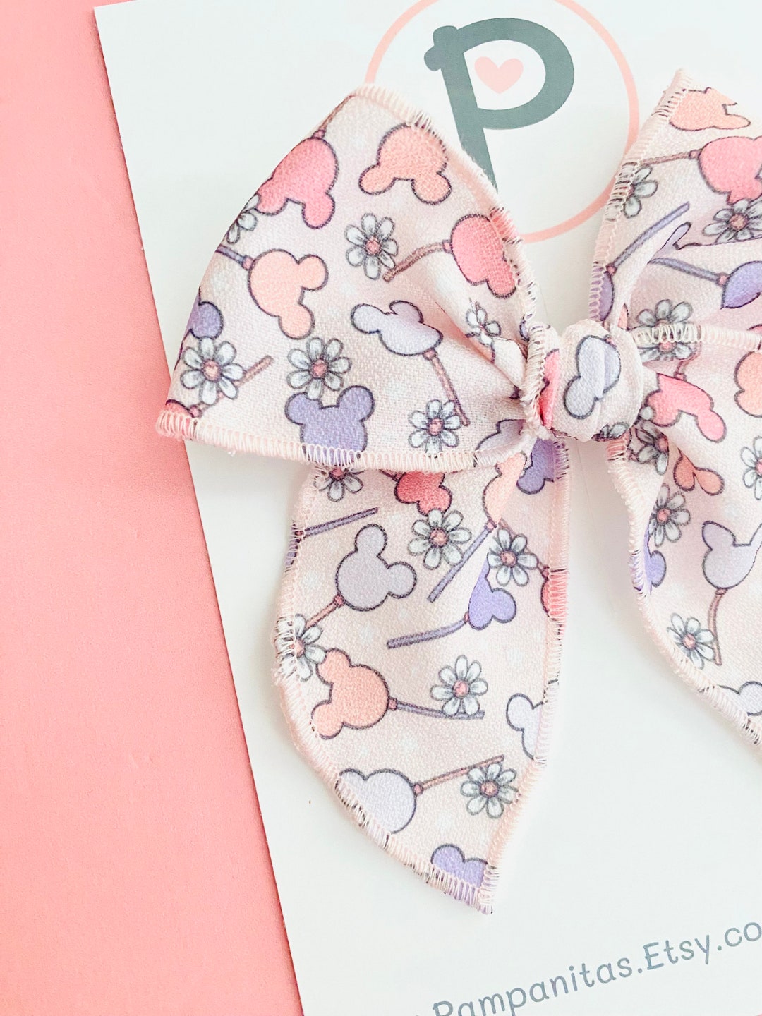 Mickey Lollipop Hair Bow, Crepe Fabric, Disney Ears - Etsy