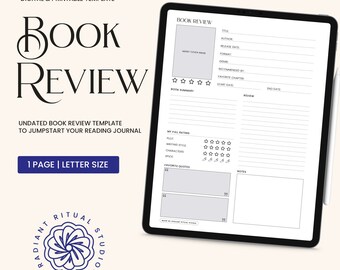 Book Review Template Printable - Etsy