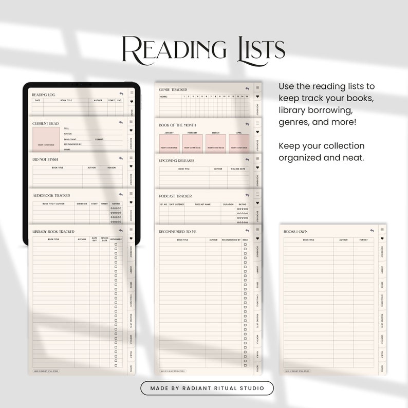 Digital Book Journal Reading Challenge Tracker, Printable Reading Log ...