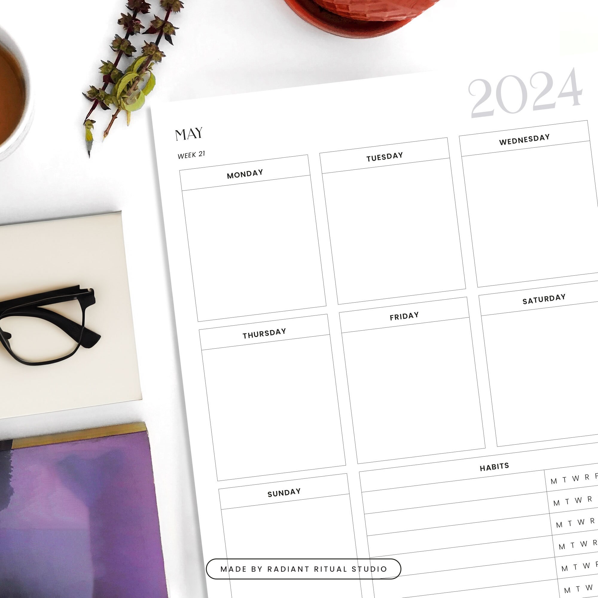 2024 Monthly and Weekly Planner 2024 Calendar Weekly - Etsy