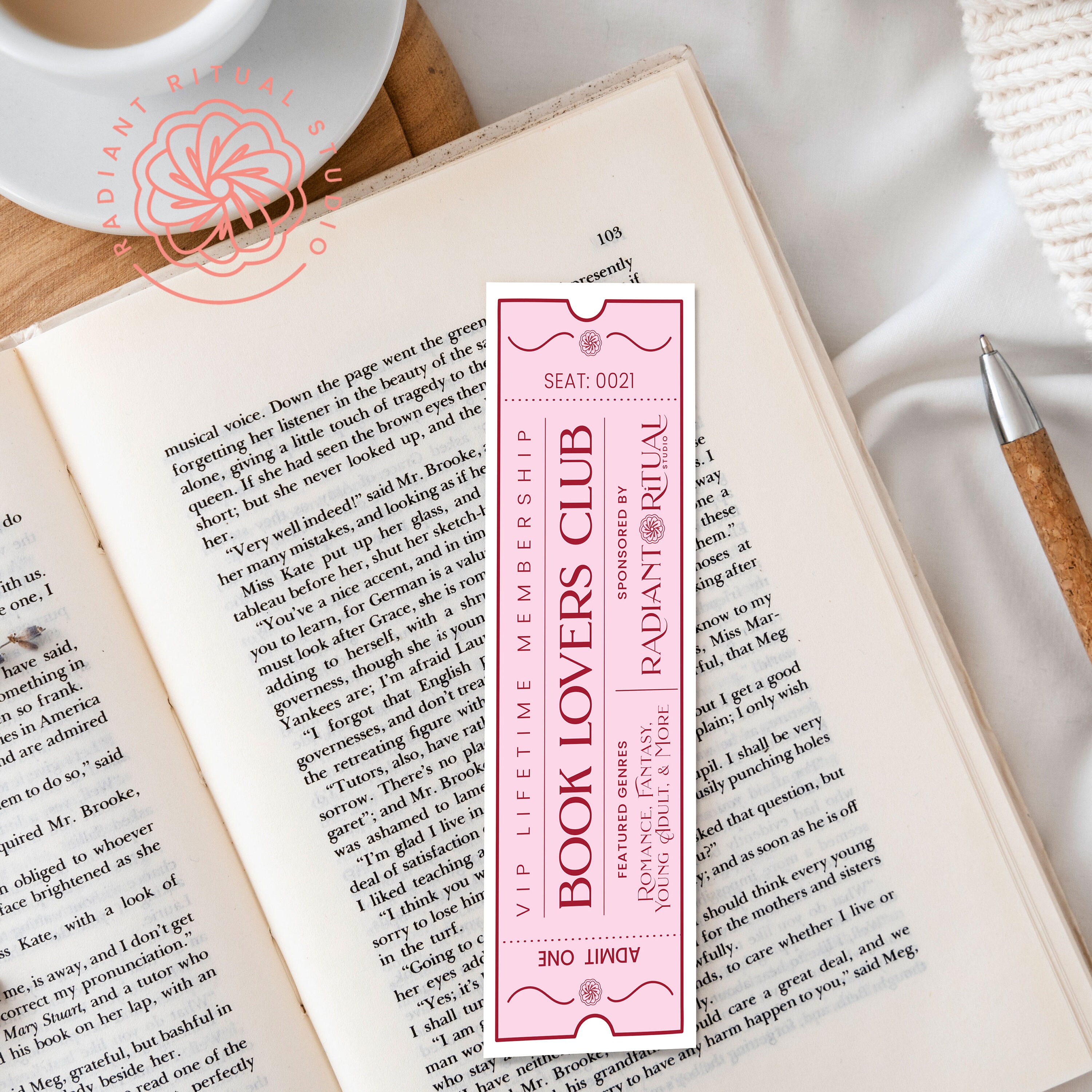 Book Lover Ticket Bookmarks: Fantasy Reader Gifts (digital Download) - Etsy