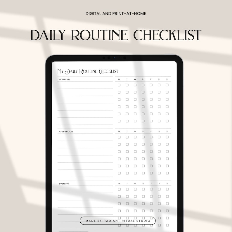 Morning Routine Checklist for Adults Pdf, Evening Routine, Morning ...