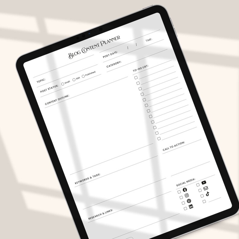 Blog Post Checklist, Blogging Planner, Instant Download Pdf, Blog ...