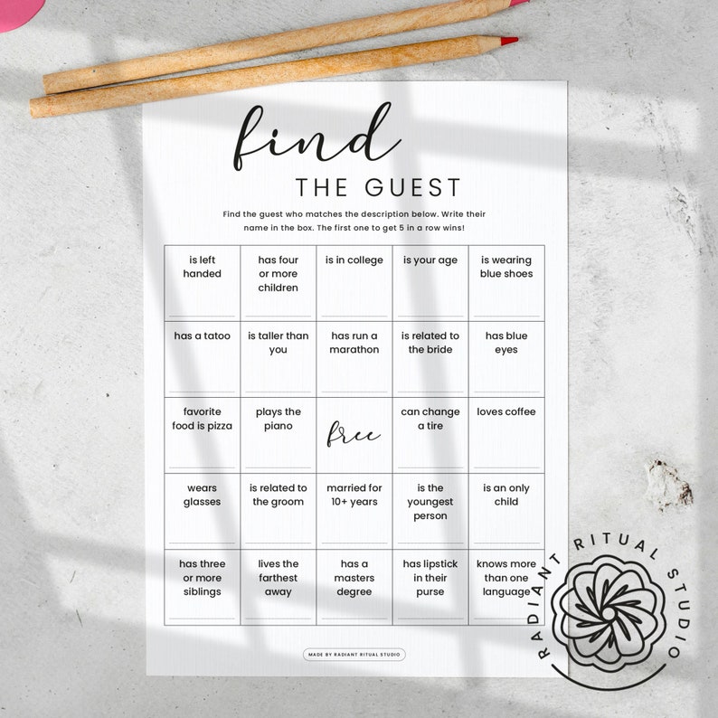 Get to Know You Bingo, Editable Template, Find the Guest Bingo, Fun ...