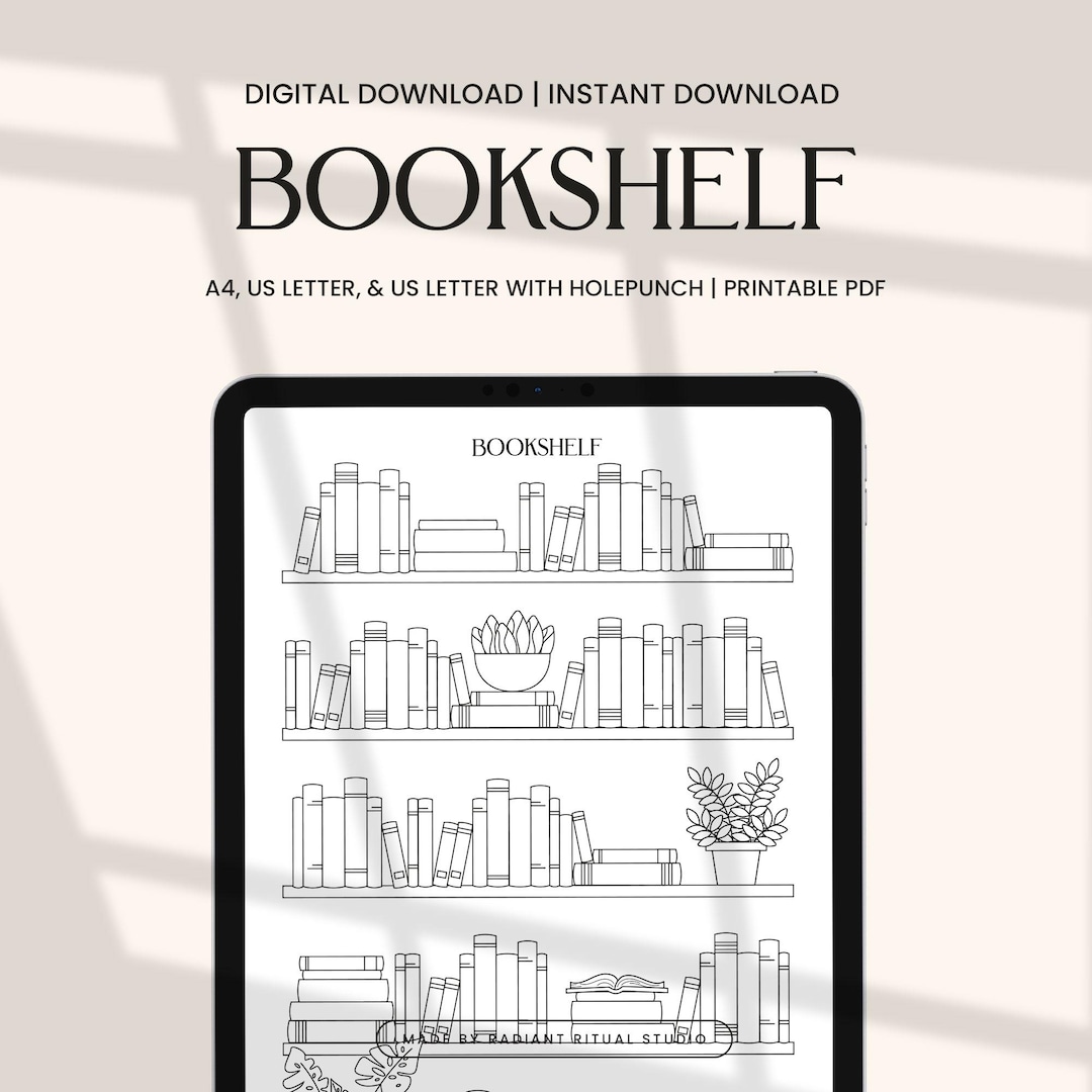 Printable Book Shelf Tracker, Book Shelf Printable, Books to Read ...