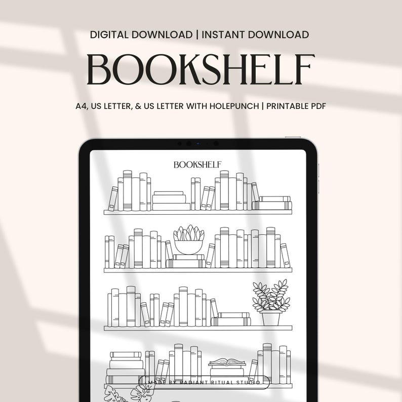 Printable Book Shelf Tracker, Book Shelf Printable, Books to Read ...