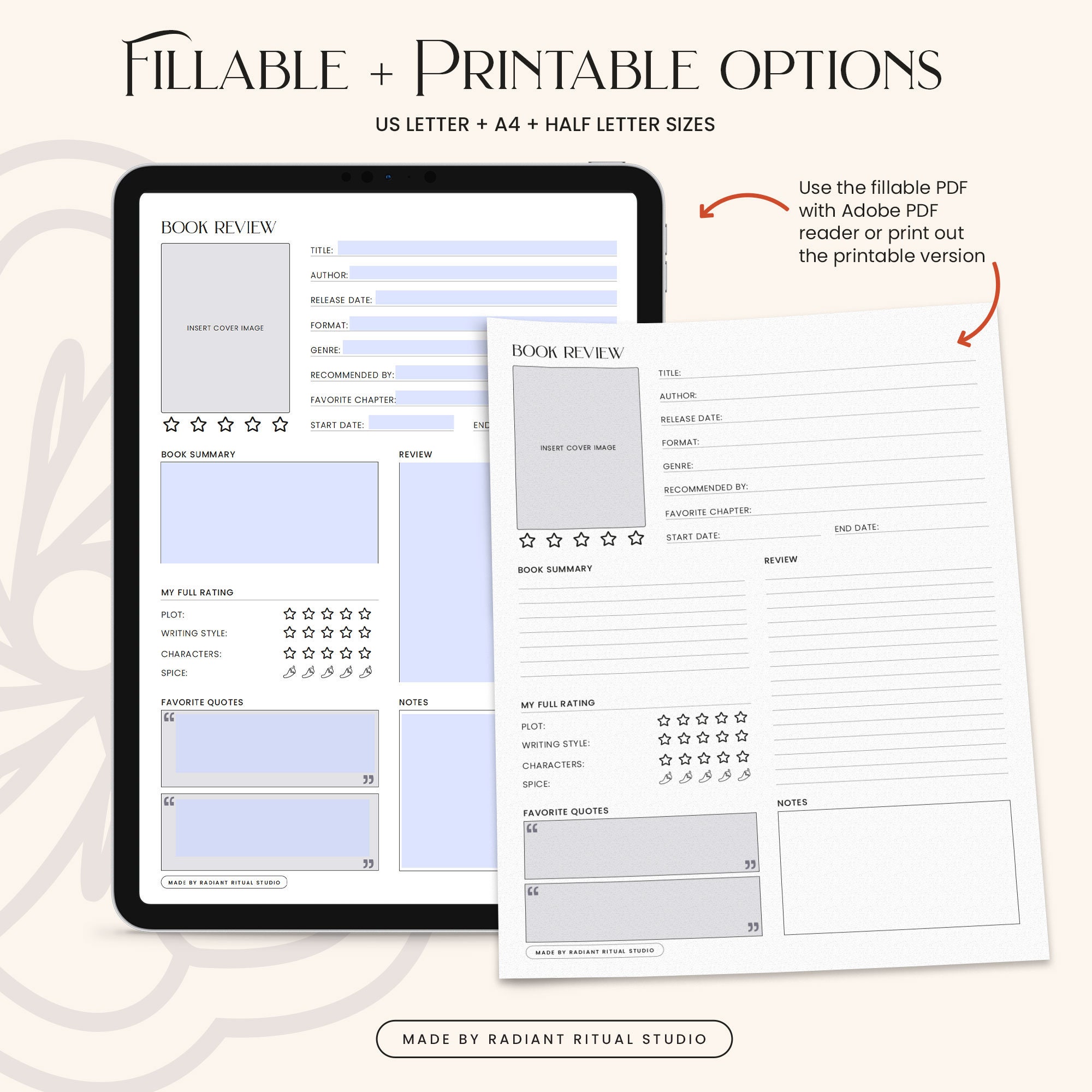 Book Review Worksheets, Book Review Template Digital, Book Review ...