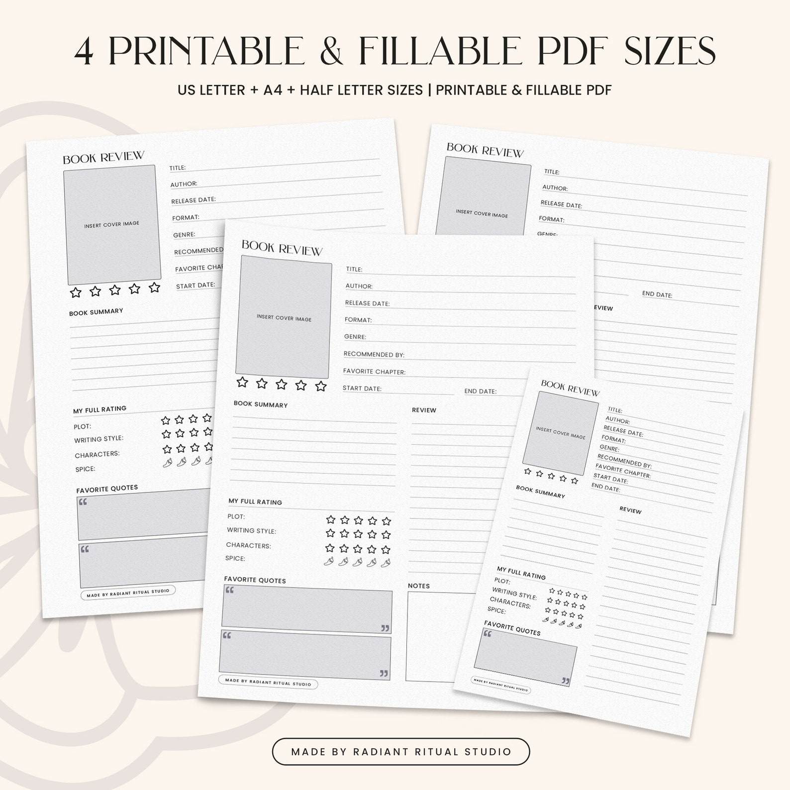Book Review Worksheets, Book Review Template Digital, Book Review ...