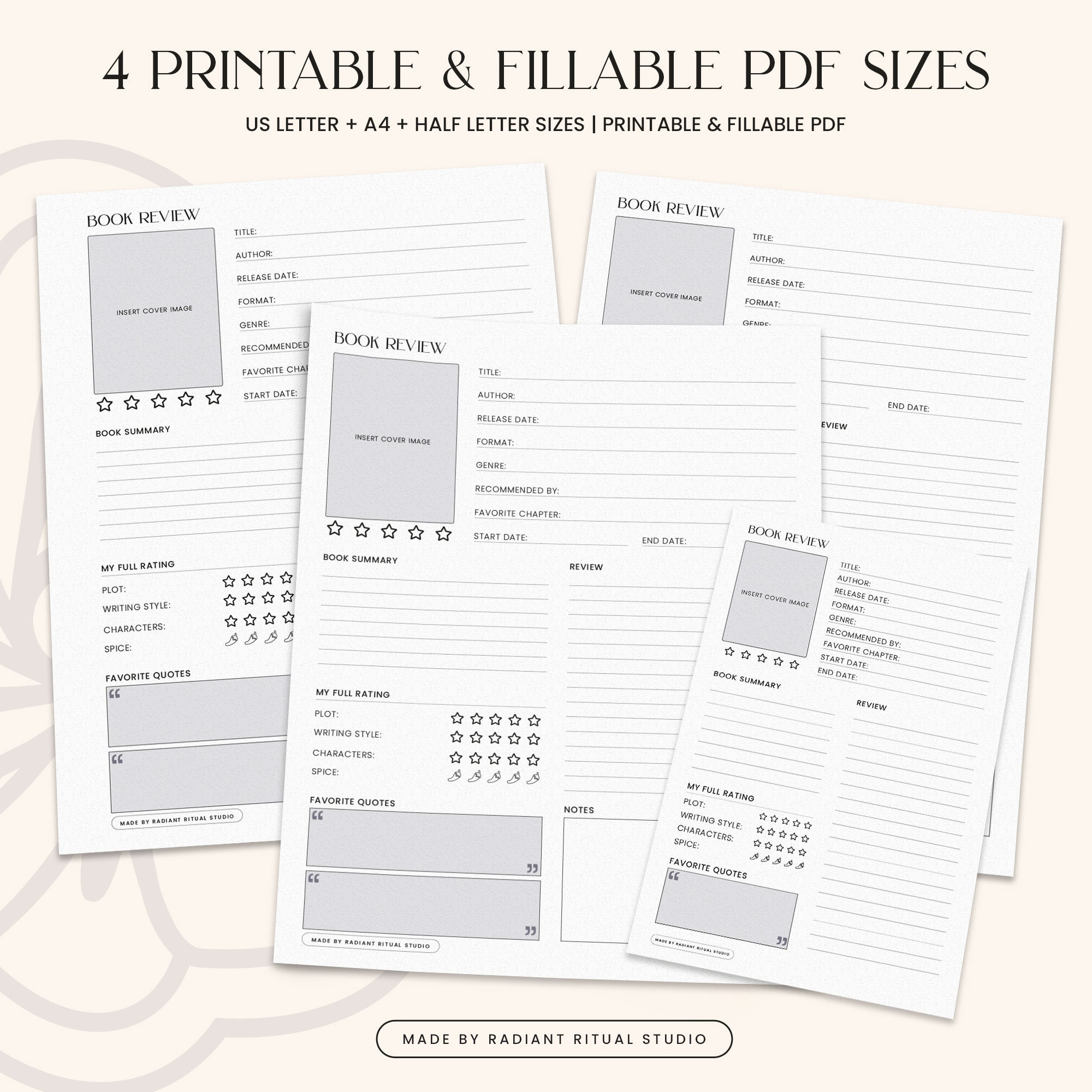 Book Review Worksheets, Book Review Template Digital, Book Review ...