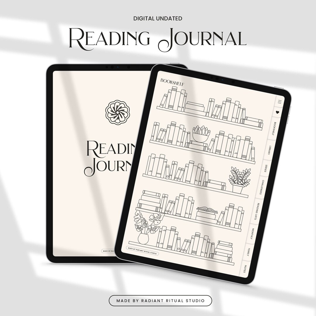 Digital Book Journal Reading Challenge Tracker, Printable Reading Log ...