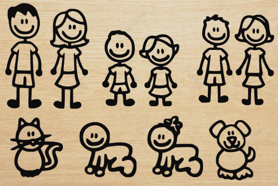 Stick Figure Svg Bundle, Stick Family Svg, Family Svg, Mom Svg, Minivan ...