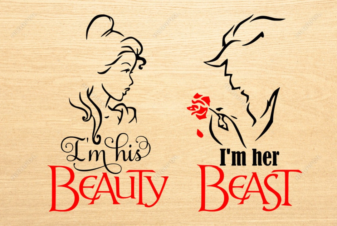I'm His Beauty Svg, I'm Her Beast Svg, Beauty and the Beast SVG, Belle ...