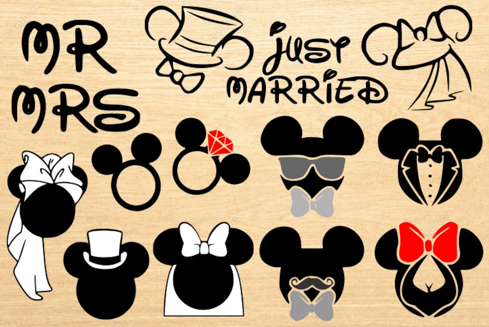 Wedding SVG, Mikcey Minnie Wedding SVG, Engagement Svg, Love Svg, Just ...