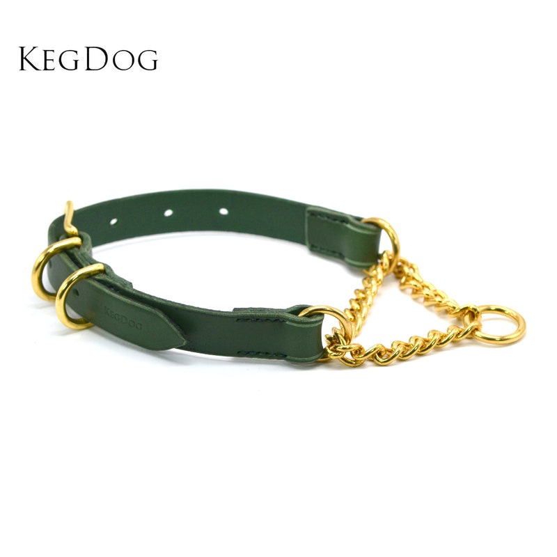 Green Leather Collar - Etsy