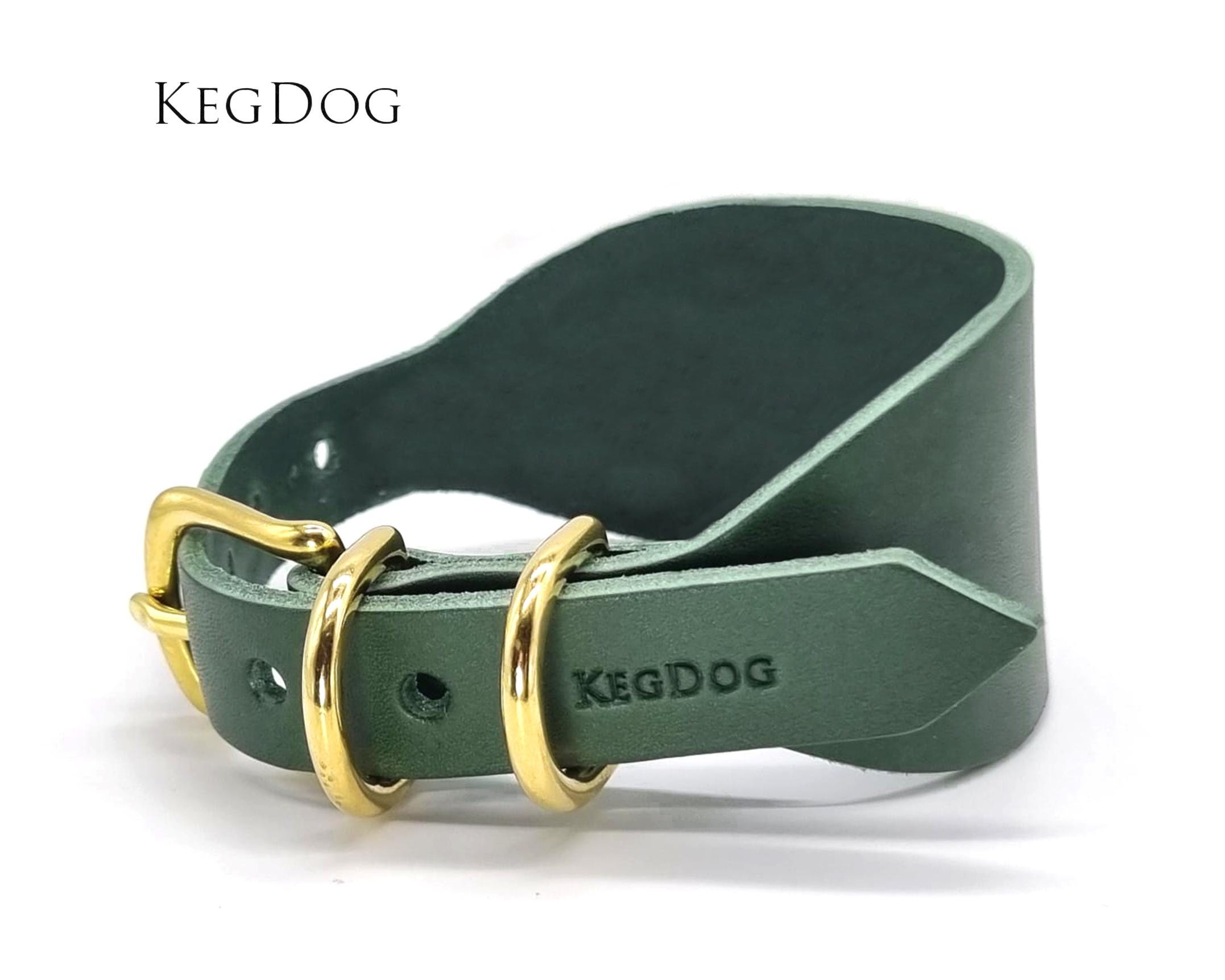 Handmade Green Leather Hound Collar – Wide Fishtail Design - Etsy