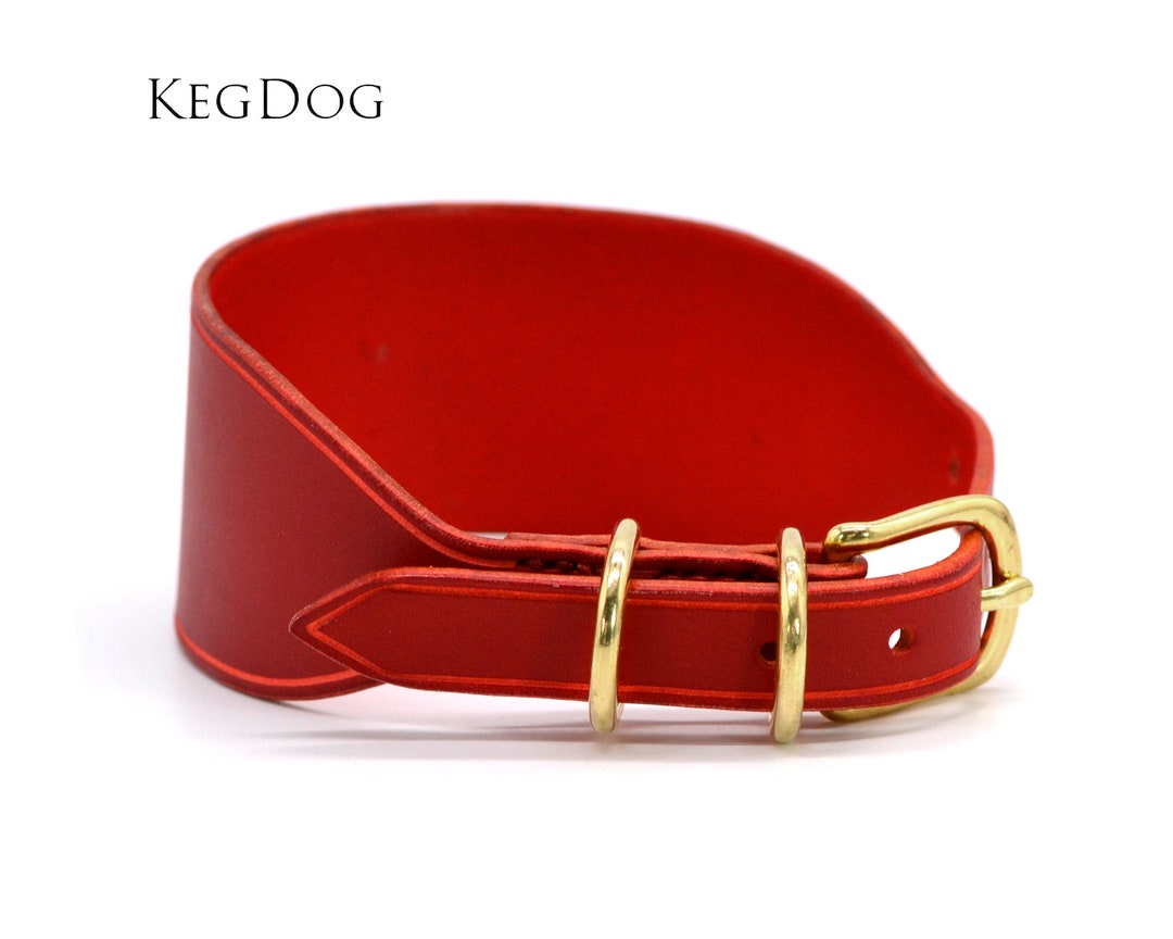 Leather Hound Collar - Curved Design - Whippet Collar - Wide Fit ...