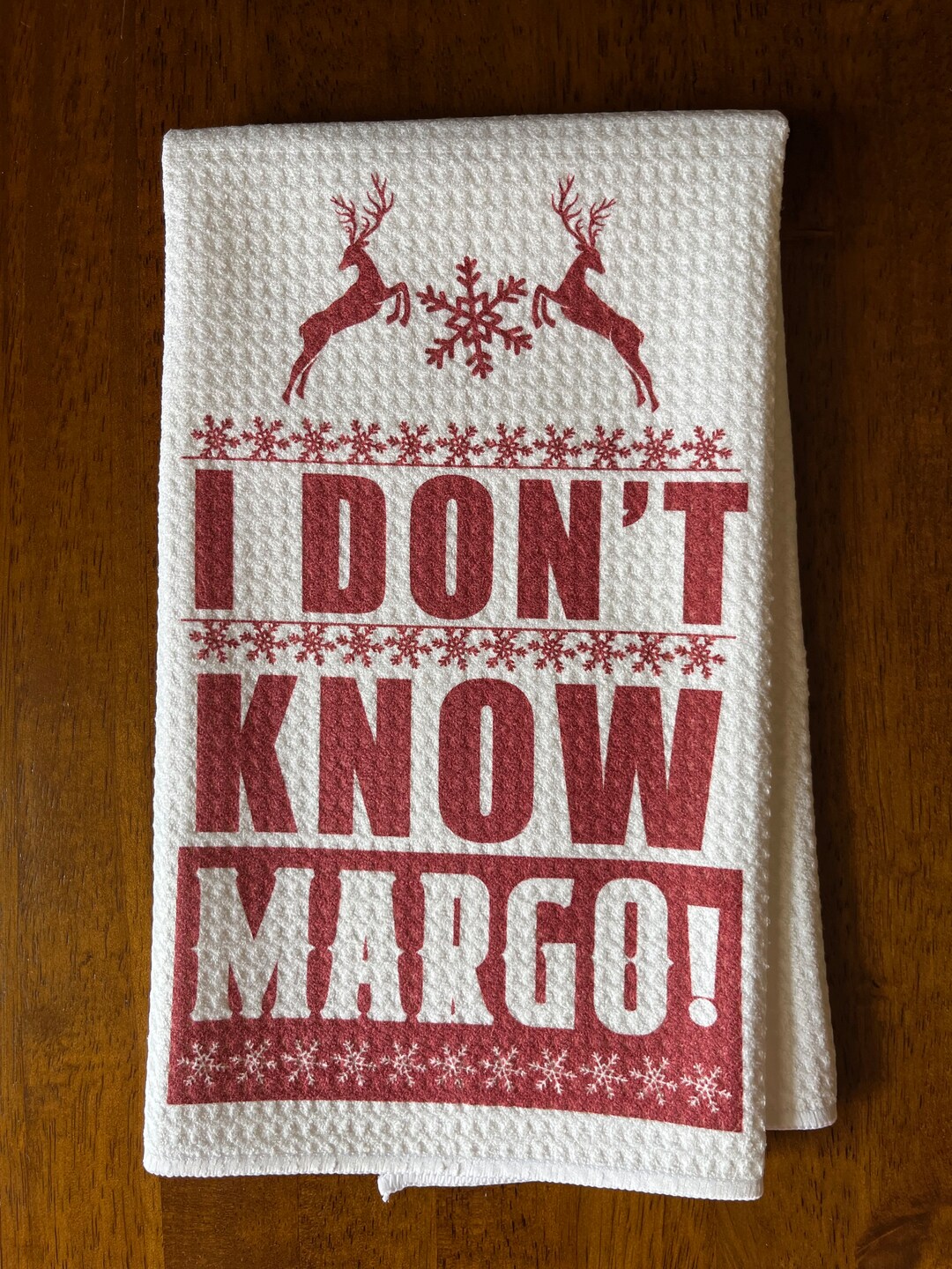 I Don’t Know Margo Quote White Decorative Waffle Kitchen Bath Towel ...