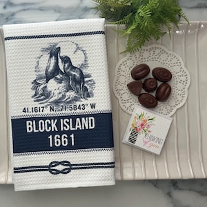 Block Island Seals White Decorative Waffle Weave Kitchen Bath Golf ...