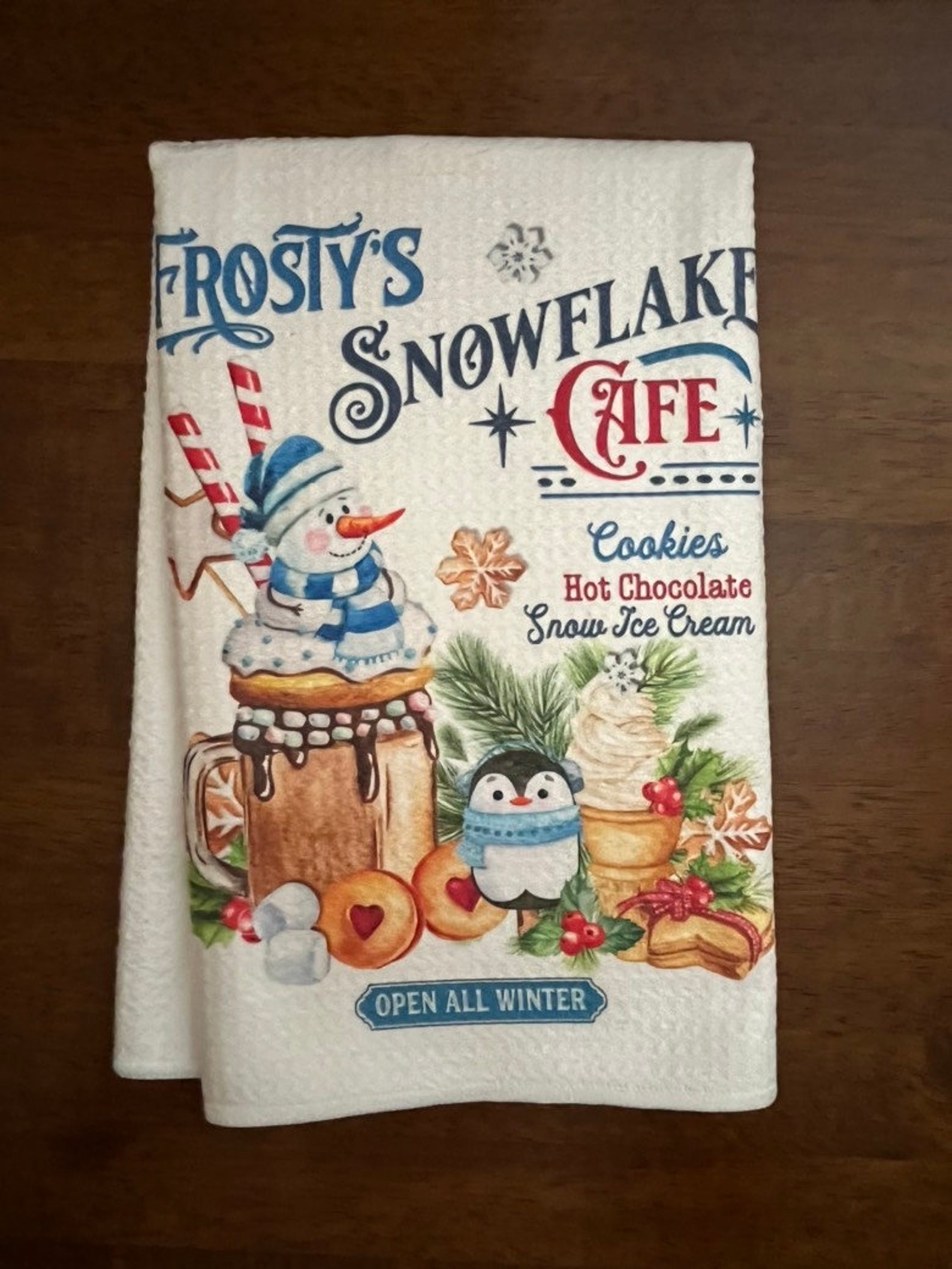 Frostys Snowflake Cafe White Decorative Waffle Kitchen Bath - Etsy