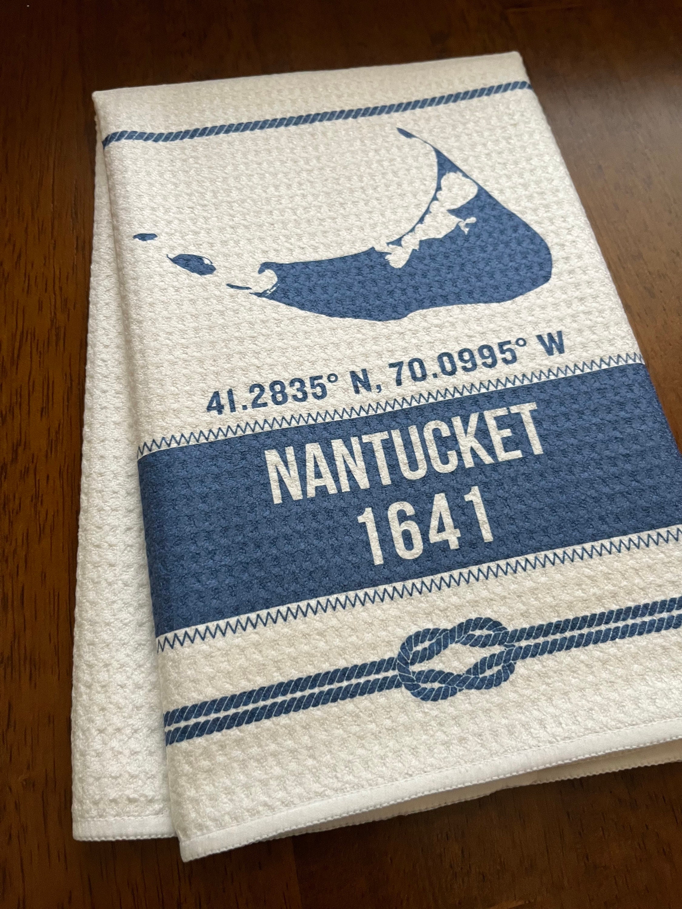 Nantucket Nautical Grey Lady Island White Decorative Waffle Weave ...