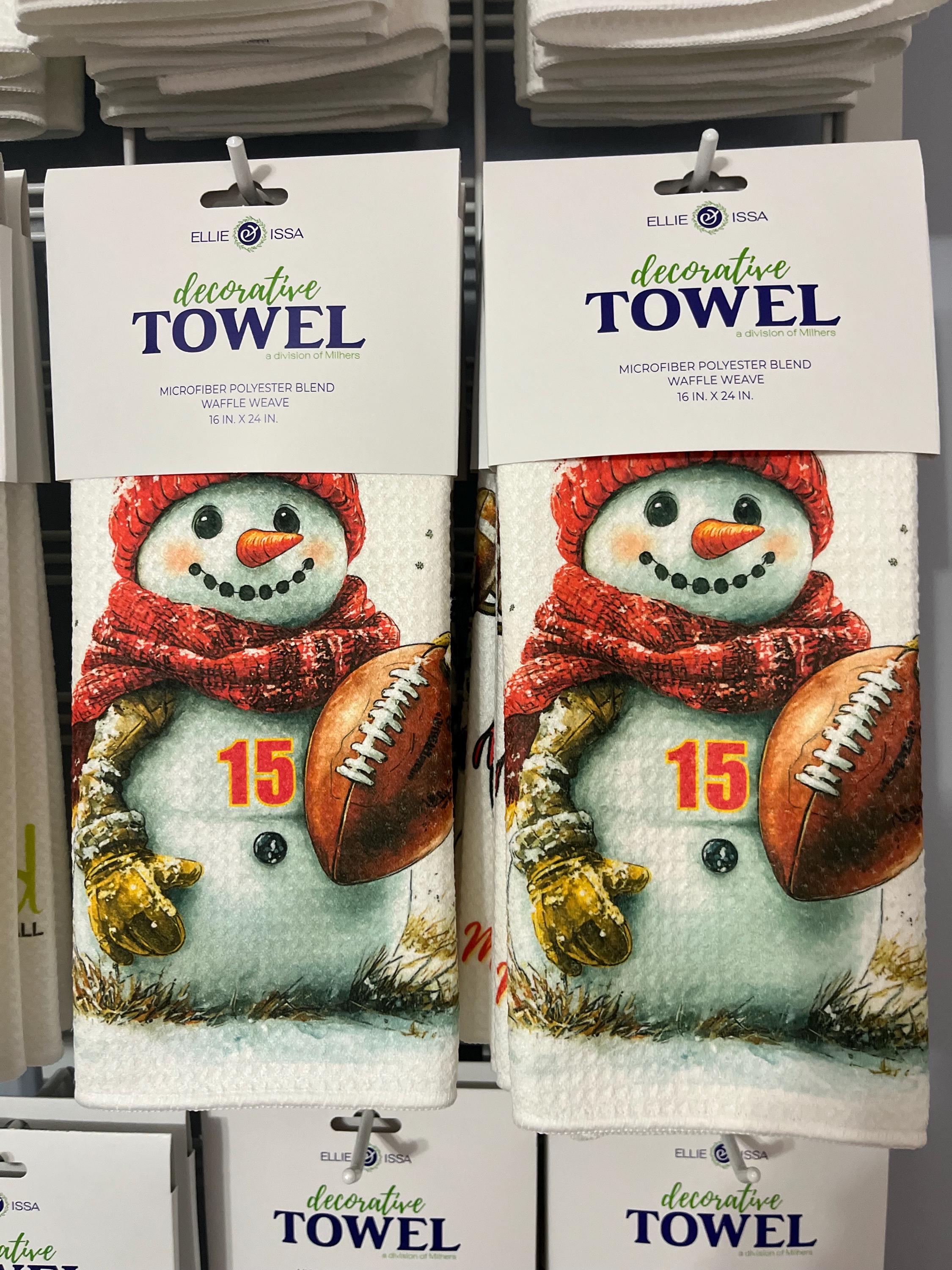 Football # 15 Chiefs Snowman White Kansas City Waffle Weave Towel ...