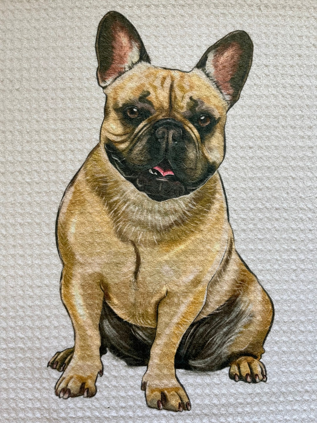 Beautiful Blonde French Bulldog White Decorative Printed Waffle Kitchen ...