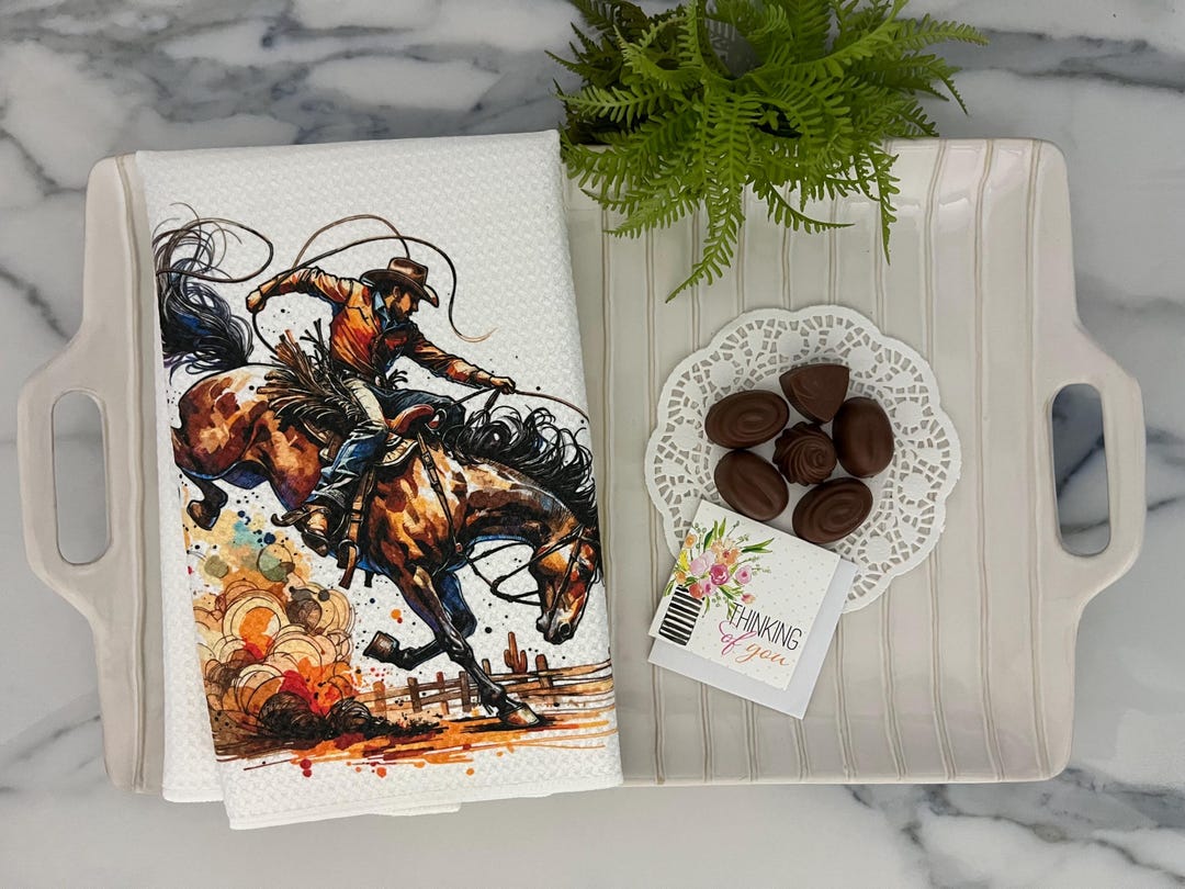 Bucking Bronco Horse Hand Tea Towel | Rodeo | Rodeo Fan | Country ...