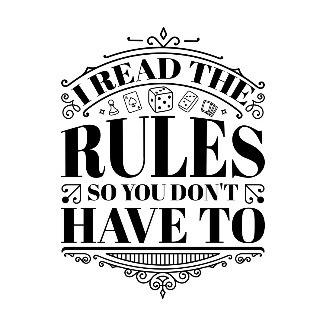 Game Night I Read the Rules so You Don't Have to Text White Decorative ...