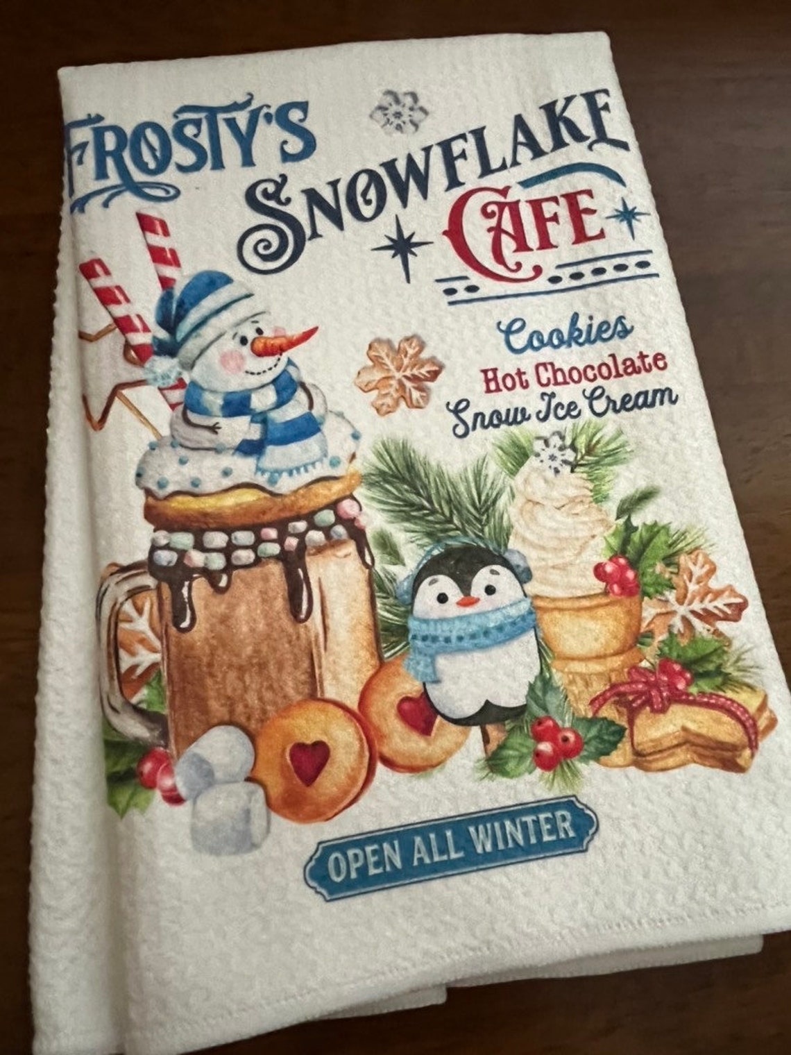 Frostys Snowflake Cafe White Decorative Waffle Kitchen Bath - Etsy
