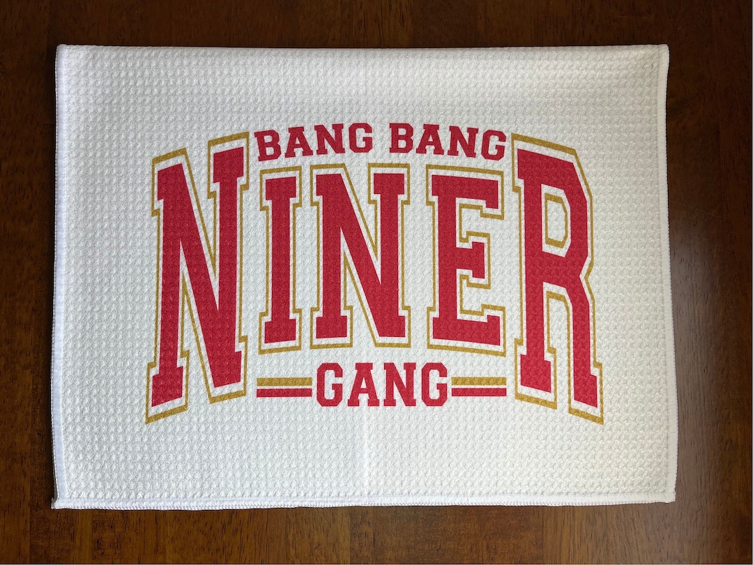 Bang, Bang Niner Gang 49ers White Waffle Weave Kitchen Bath Tea Golf ...