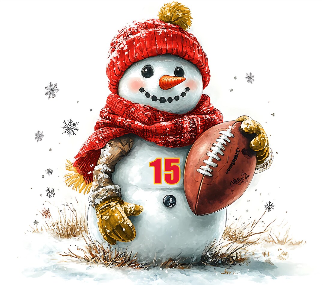 Football # 15 Chiefs Snowman White Kansas City Waffle Weave Towel ...