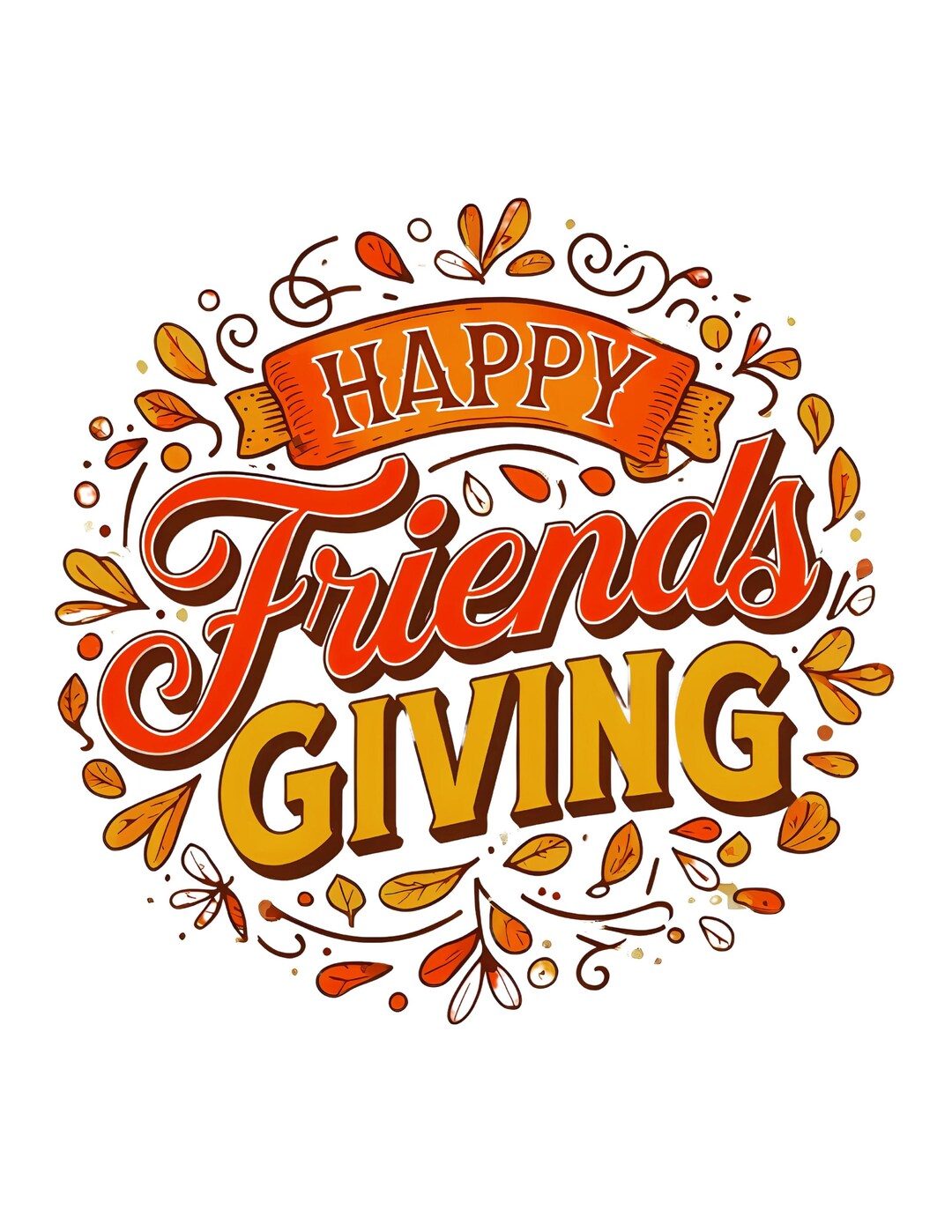 Friendsgiving (9 Different Designs) White Decorative Printed Waffle ...