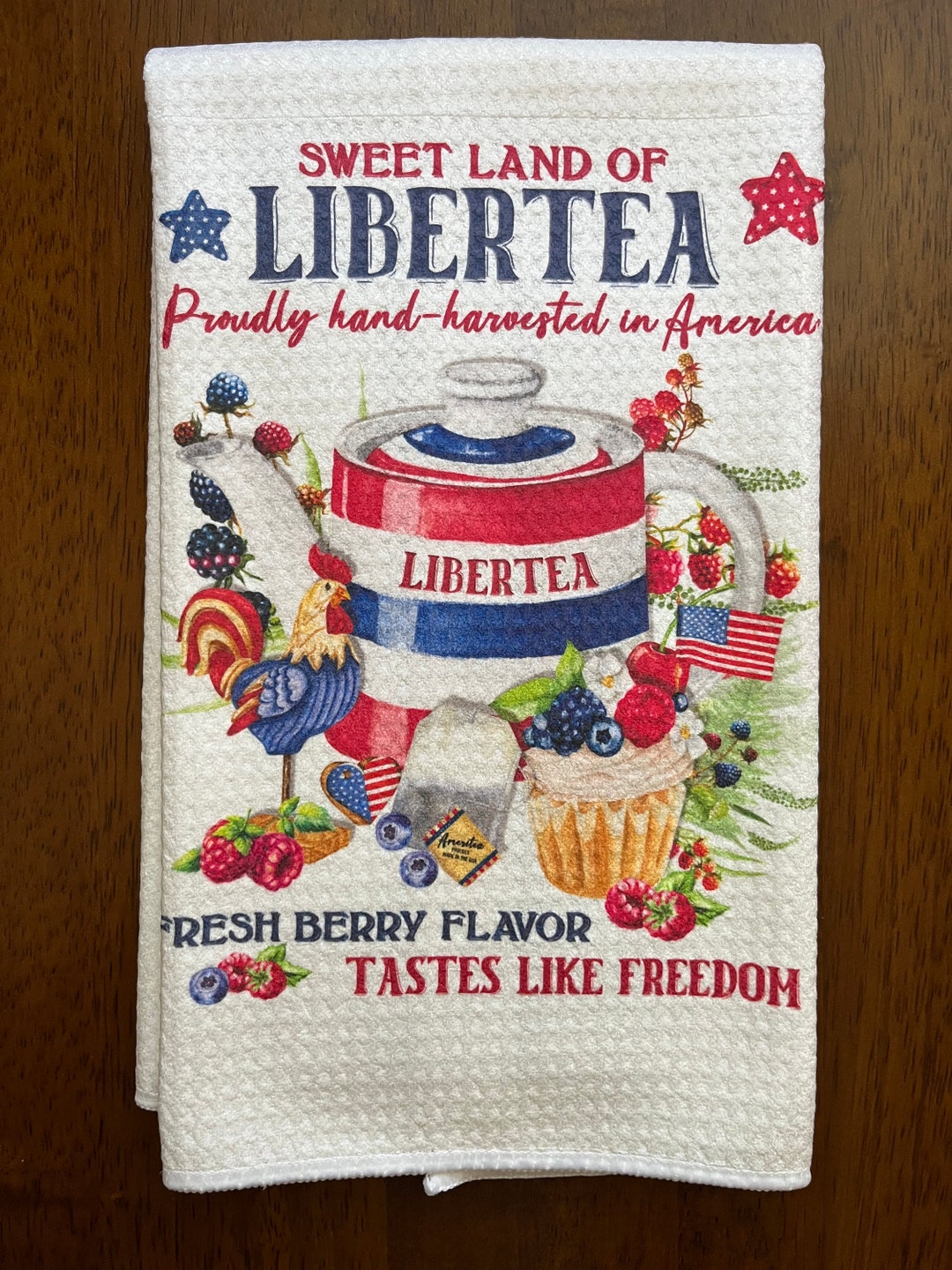 Sweet Land of Libertea Taste Like Freedom Patriotic 4th of July White ...