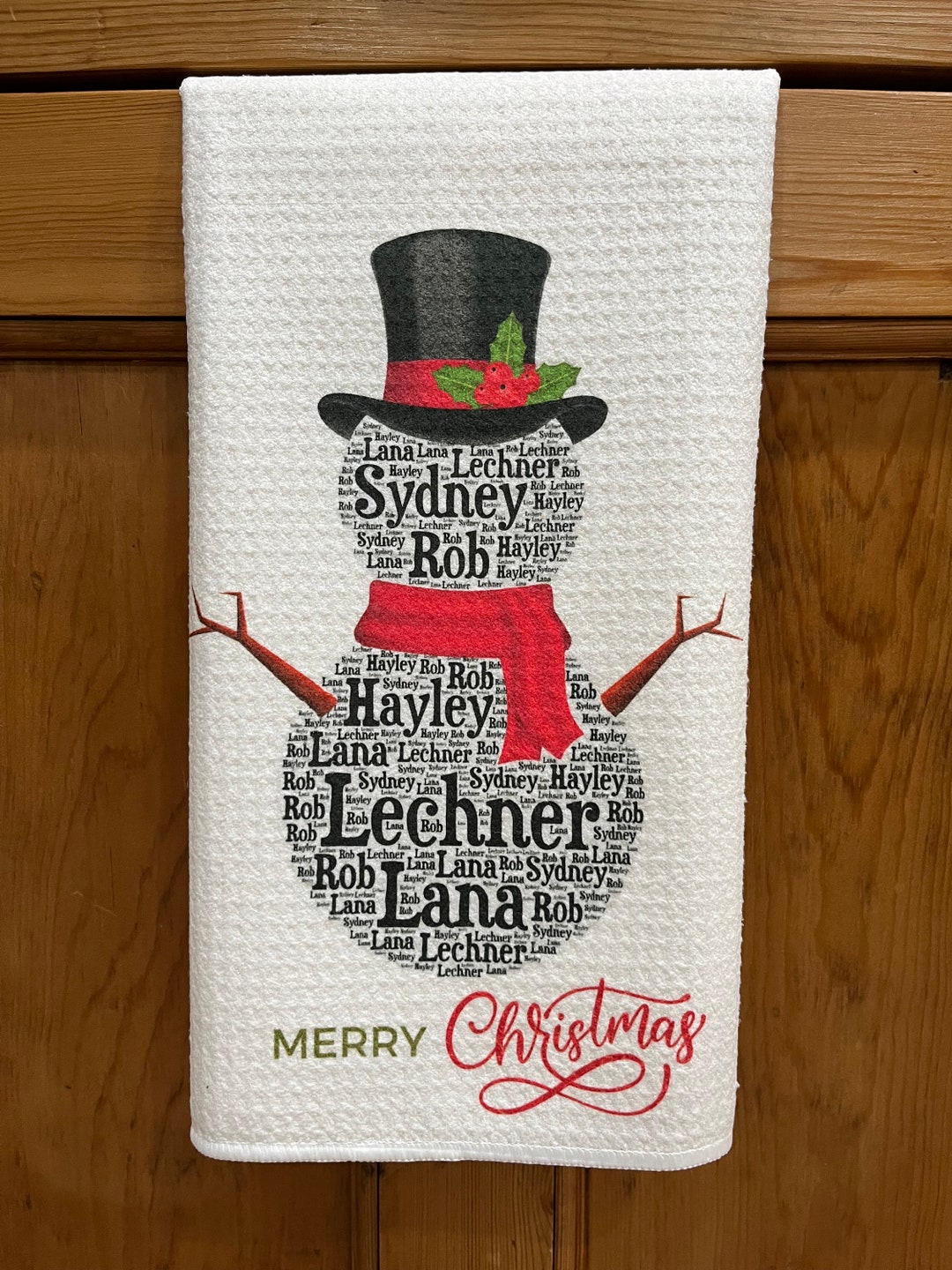 Personalized Snowman Kitchen Towel | Merry Christmas | Happy New Year ...