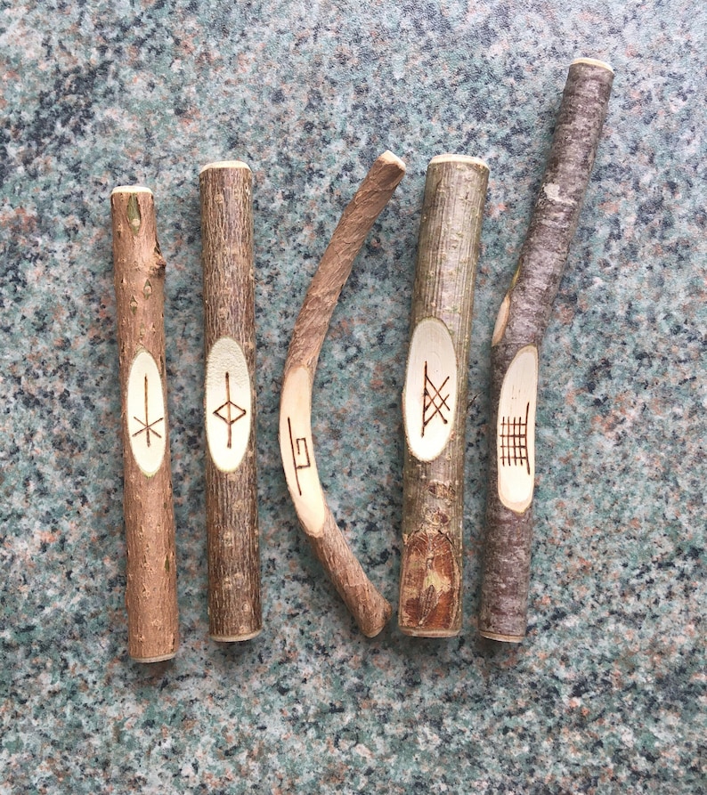 Celtic Ogham Staves Forfeda Set of 5 the Fifth Aicme | Etsy