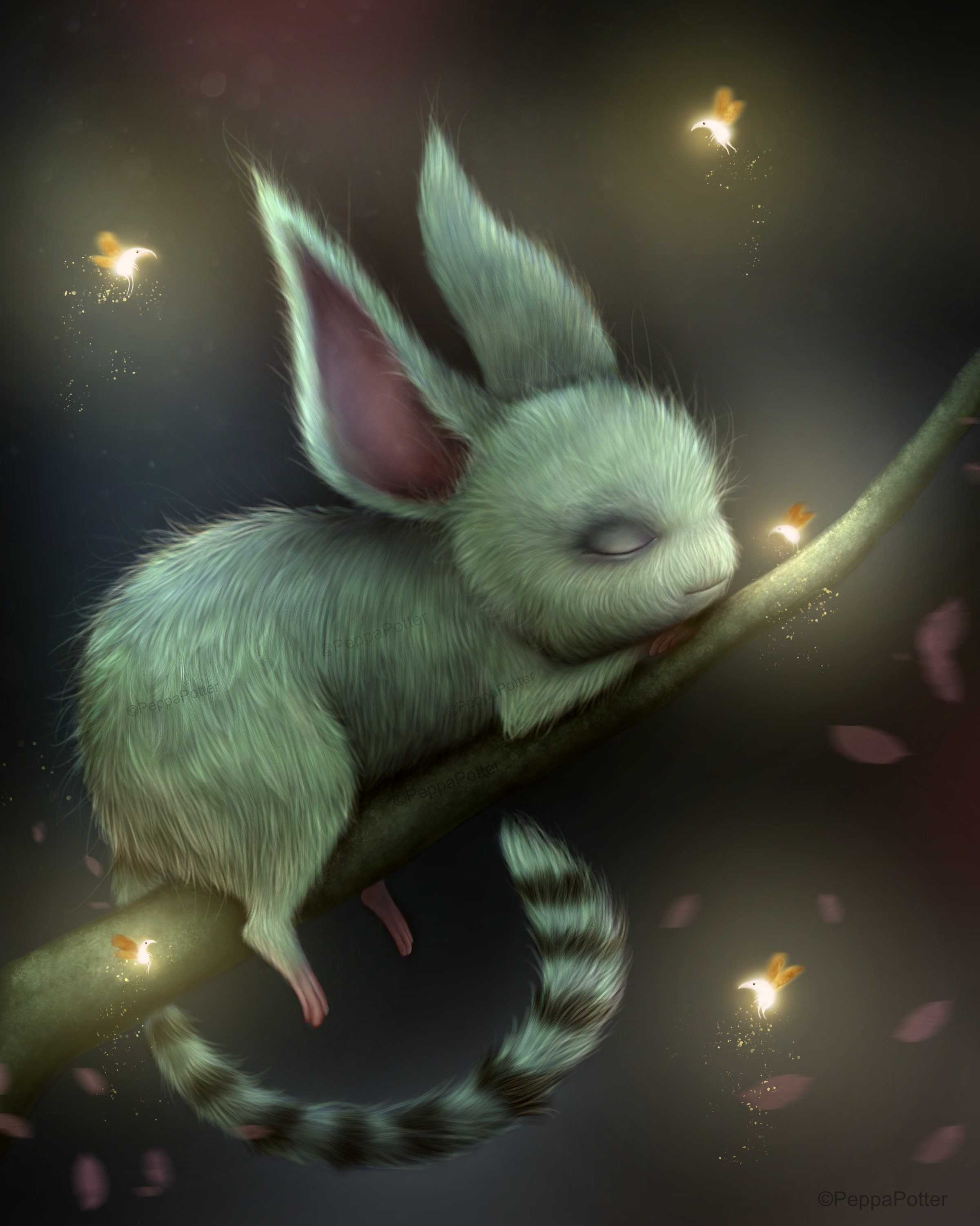 Sleeping Creature Faery Fae Fantasy Illustration Wall Art - Etsy UK