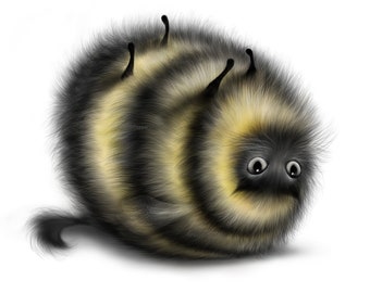 Cat Bee Art Print - Etsy