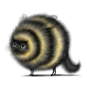 Cat Bee Art Print | Bee Cat Art | Bumblebee | Cat Art | Cat Lover Gift ...