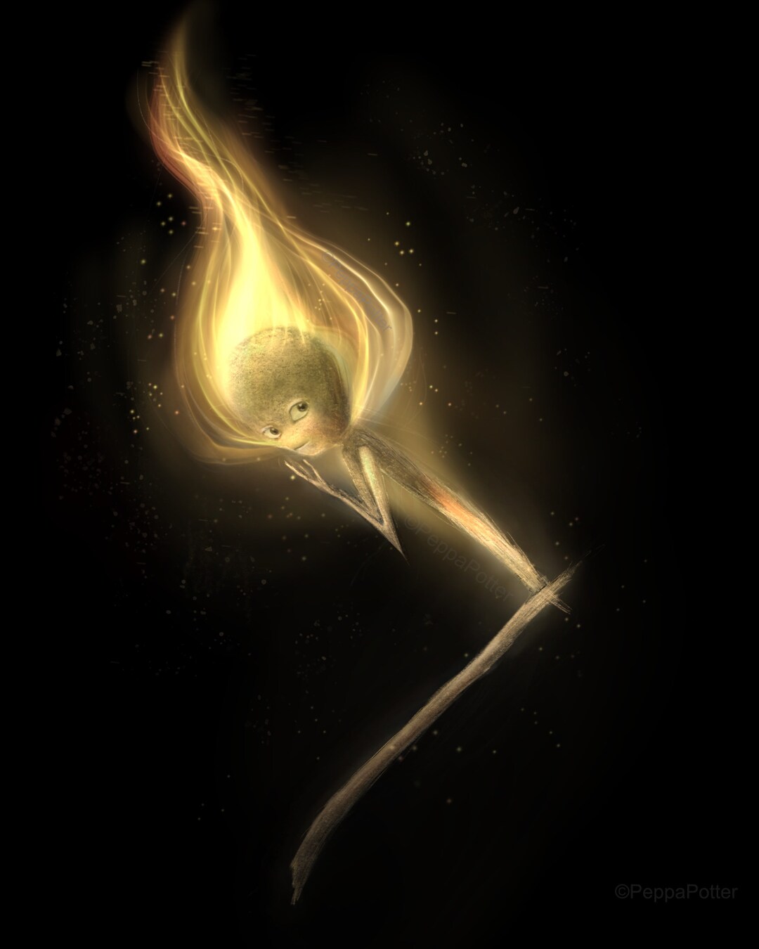 Wisp Creature | Illustration Wall Art Magical Artwork Fairytale Folk ...